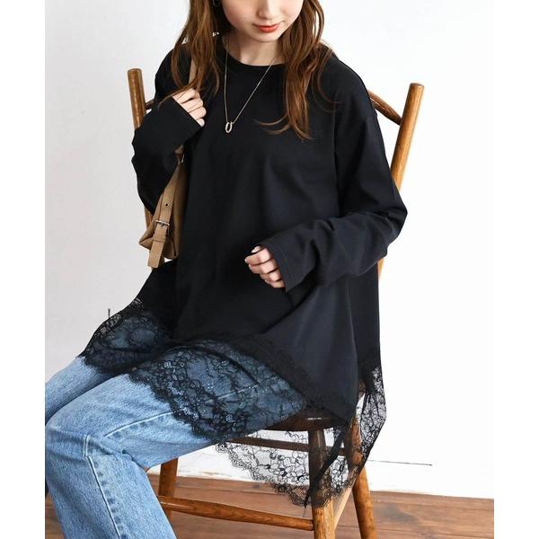 『タイムセール実施中』ZOZO問い合わせ番号:103509173ショップ:tiptop+pocket，ティップトッププラスポケットブランド:tiptop，ティップトップ商品名:裾レースロンTカテゴリ:トップス>Tシャツ/カットソーブラ...