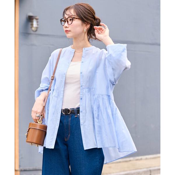 ZOZO問い合わせ番号:103519021ショップ:FREAK'S STORE，フリークスストアブランド:FREAK'S STORE，フリークスストア商品名:限定展開　シアー ボイル フロント ボタン ギャザー ブラウスカテゴリ:トップス&...