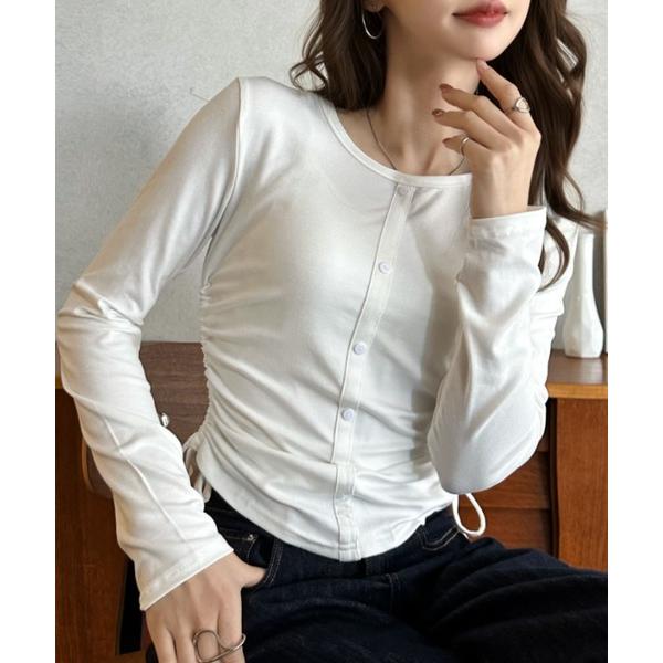 『タイムセール実施中』ZOZO問い合わせ番号:103527295ショップ:Ada.，エイダブランド:Eclat one，エクラワン，Ada.，エイダ商品名:【Eclat one】サイドギャザー ドロスト ロングスリーブ カットソーカテゴリ:...