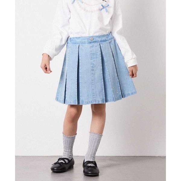 『タイムセール実施中』ZOZO問い合わせ番号:103544806ショップ:a.v.v，アー・ヴェ・ヴェブランド:a.v.v，アーヴェヴェ商品名:[120-160]ビジューデニムプリーツスカートカテゴリ:スカート>スカートブランド品番:...