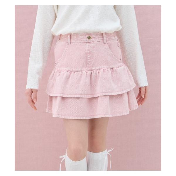 『タイムセール実施中』ZOZO問い合わせ番号:103545422ショップ:cross marche，クロスマルシェブランド:Amourire girl，アムリールガール，cross marche，クロスマルシェ商品名:デニムフリルスカートカ...