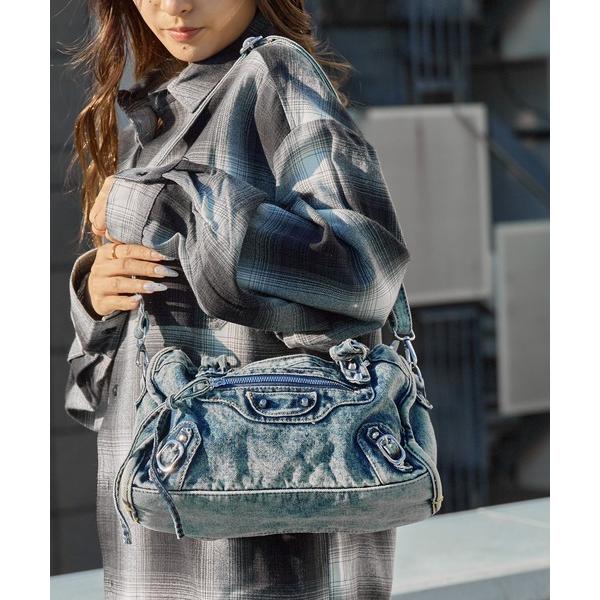 ZOZO問い合わせ番号:103546084ショップ:ROOP TOKYO，ループトーキョーブランド:Chick，チック，ROOPTOKYO，ループトウキョウ商品名:Studded 2-Way Denim Shoulder Bag / スタッ...