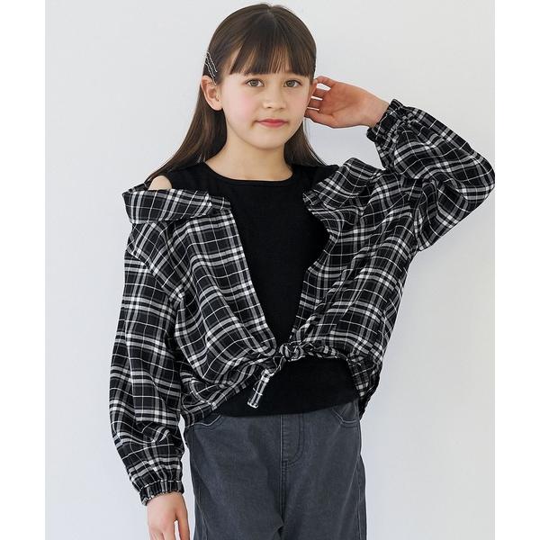 ZOZO問い合わせ番号:103546552ショップ:coca，コカブランド:coca（coca），コカ商品名:キッズ　ドッキング肩あきチェックシャツカテゴリ:トップス>Tシャツ/カットソーブランド品番:26-251034201-13素...