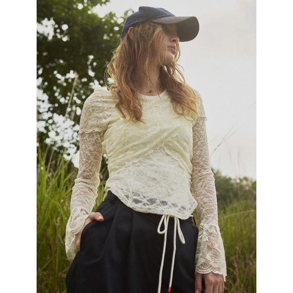 ZOZO問い合わせ番号:103546761ショップ:AMERI VINTAGE，アメリビンテージブランド:ELCHELE，エルチェレ商品名:LACE CACHECOEUR TOPカテゴリ:トップス>Tシャツ/カットソーブランド品番:7...