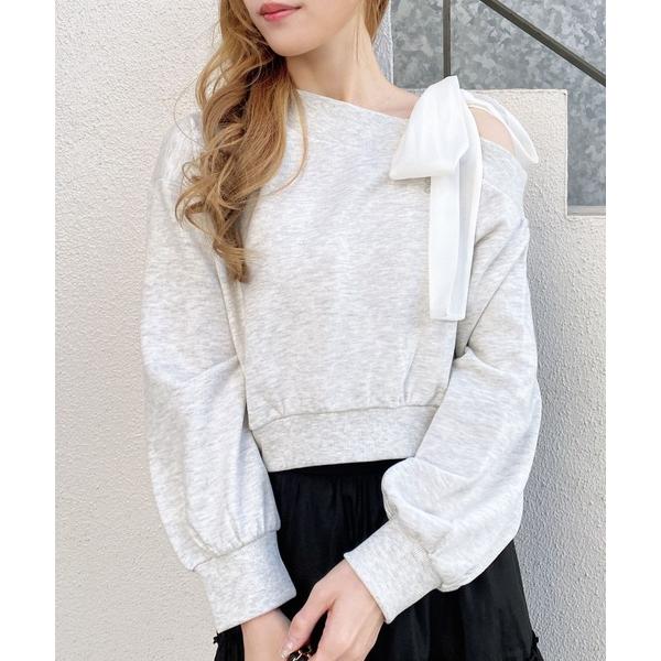 『タイムセール実施中』ZOZO問い合わせ番号:103547740ショップ:INGNI，イングブランド:INGNI，イング商品名:スウェット肩リボン胸ロゴワンショルトップスカテゴリ:トップス>Tシャツ/カットソーブランド品番:1261-...