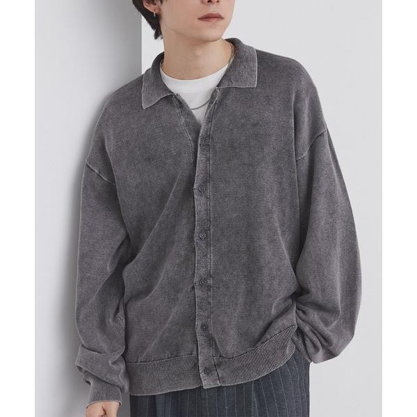 『タイムセール実施中』ZOZO問い合わせ番号:103548336ショップ:MONO-MART，モノマートブランド:MONO-MART，モノマート商品名:ヴィンテージライク ピグメント加工 オーバーサイズ 長袖ニットシャツカテゴリ:トップス&...