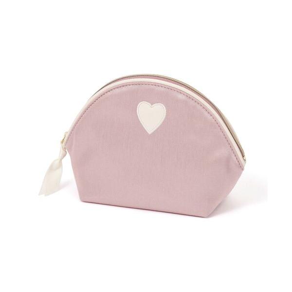 ZOZO問い合わせ番号:103584406ショップ:Francfranc，フランフランブランド:Francfranc，フランフラン商品名:ハートワッペン サテンポーチ S ライトピンク ポケット付き 化粧ポーチ コスメ収納 コンパクトカテゴ...