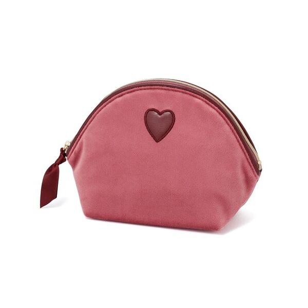 ZOZO問い合わせ番号:103584470ショップ:Francfranc，フランフランブランド:Francfranc，フランフラン商品名:ハートワッペン ベロアポーチ S ピンク ポケット付き 化粧ポーチ コスメ収納 コンパクトカテゴリ:財...