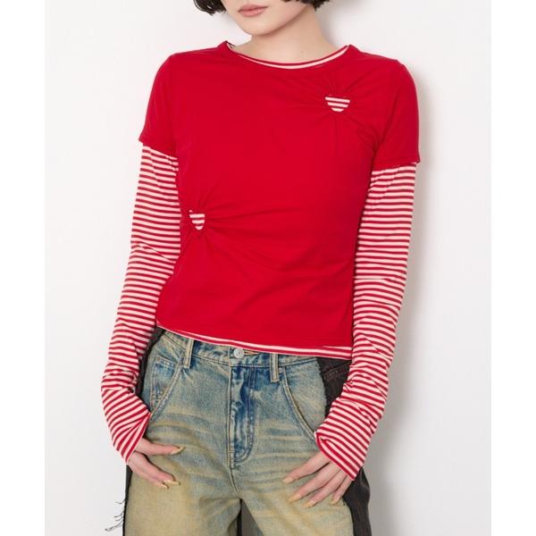 ZOZO問い合わせ番号:103585535ショップ:SLY，スライブランド:SLY，スライ商品名:HEART HOLE 2P TOPS ハートホールツーピートップス 春服カテゴリ:トップス>Tシャツ/カットソーブランド品番:030JS...