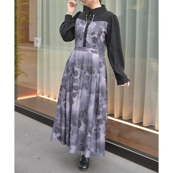 ZOZO問い合わせ番号:103585692ショップ:axes femme，アクシーズファムブランド:axes femme，アクシーズファム商品名:チェーン付アートローズ柄ワンピースカテゴリ:ワンピース/ドレス>ワンピースブランド品番:...