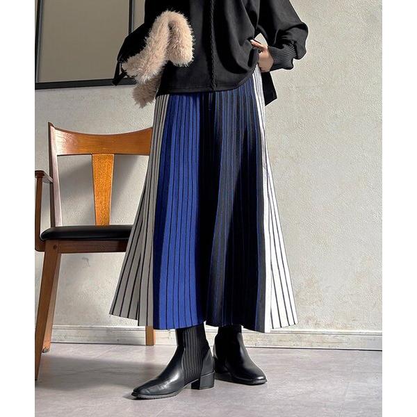 『セール実施中』ZOZO問い合わせ番号:103585770ショップ:un dix cors，アンディコールブランド:un dix cors，アンディコール商品名:ストライプニットスカートカテゴリ:スカート>スカートブランド品番:UOZ...