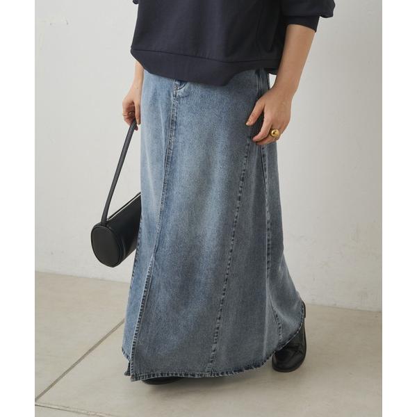 ZOZO問い合わせ番号:103585805ショップ:PUAL CE CIN，ピュアルセシンブランド:PUAL CE CIN，ピュアルセシン商品名:リヨセル混デニムスカートカテゴリ:スカート>デニムスカートブランド品番:02610100...