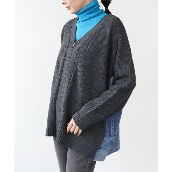 ZOZO問い合わせ番号:103585930ショップ:Three Four Time，スリーフォータイムブランド:Three Four Time，スリーフォータイム商品名:デニムコンビＶZIPブルゾンカテゴリ:ジャケット/アウター>ブル...