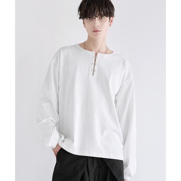 ZOZO問い合わせ番号:103586302ショップ:LILL，リルブランド:LILL，リル商品名:シルバーパーツヘビーウエイトコットンヘンリーネックロングスリーブカットソーカテゴリ:トップス>Tシャツ/カットソーブランド品番:lin2...