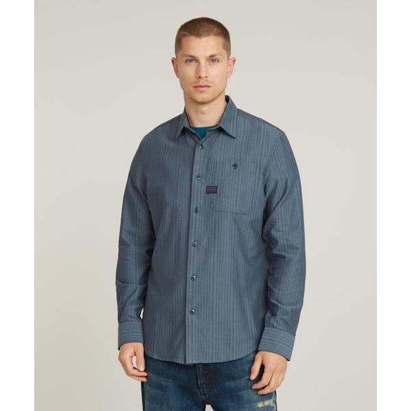 『セール実施中』ZOZO問い合わせ番号:103586822ショップ:G-STAR RAW，ジースター・ロゥブランド:G-STAR，ジースター商品名:BRISTUM 2.0 SLIM SHIRT/ミリタリーディテールストライプ織スリムシャツカ...