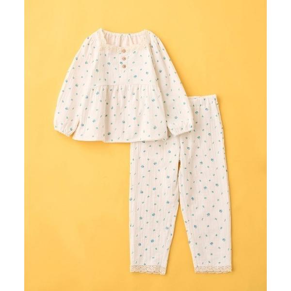 ZOZO問い合わせ番号:103586952ショップ:tutuanna，チュチュアンナブランド:tutuanna，チュチュアンナ商品名:[キッズ]綿100% レースロープ刺繍ガーゼパジャマカテゴリ:ルームウェア>ルームウェア/パジャマブ...