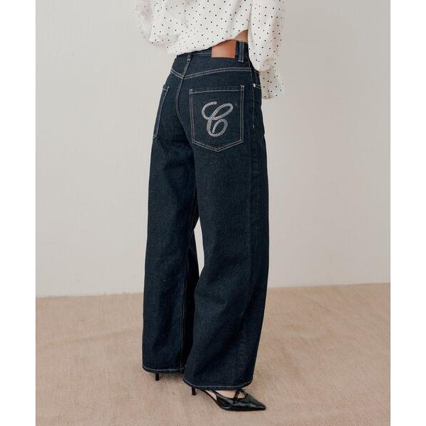 ZOZO問い合わせ番号:103587355ショップ:Chico，チコブランド:Chico，チコ商品名:ラインストーンロゴワイドデニムパンツカテゴリ:パンツ>デニムパンツブランド品番:CHZ1061103A0002素材:本体：綿100％...