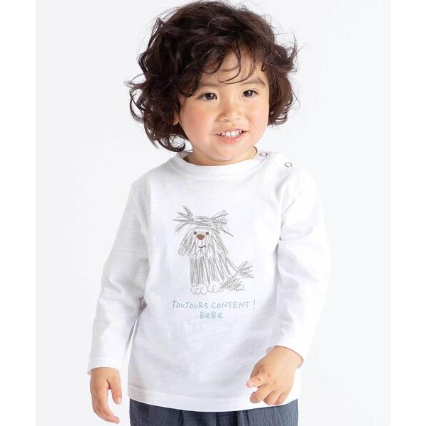 ※このアイテムは返品・交換対象外商品です。ZOZO問い合わせ番号:103625186ショップ:BEBE ONLINE STORE，ベベ オンラインストアブランド:BeBe，ベベ商品名:スラブ天竺DOGプリント長袖Tシャツカテゴリ:ママ＆ベビ...