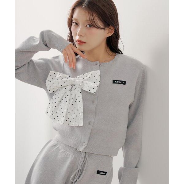 ZOZO問い合わせ番号:103626040ショップ:Chico，チコブランド:Chico，チコ商品名:【セットアップ対応】リボンコンパクトニットカーディガンカテゴリ:トップス>カーディガン/ボレロブランド品番:CHZ1061205A0...