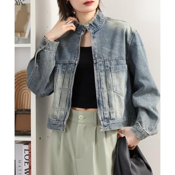 ZOZO問い合わせ番号:103626816ショップ:FUNALIVE，ファンアライブブランド:FUNALIVE，ファンアライブ商品名:je crois soi スタンドカラー　ジップアップ　デニムジャケットカテゴリ:ジャケット/アウター&g...