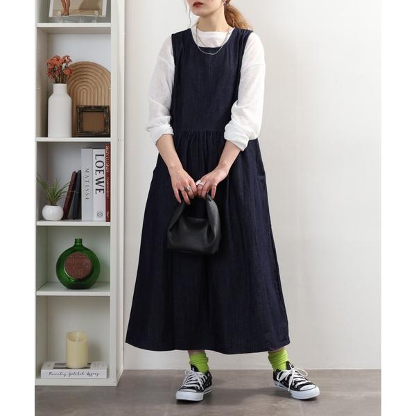 ZOZO問い合わせ番号:103626817ショップ:FUNALIVE，ファンアライブブランド:FUNALIVE，ファンアライブ商品名:je crois soi ウェストギャザー　デニム　ワンピースカテゴリ:ワンピース/ドレス>ワンピー...