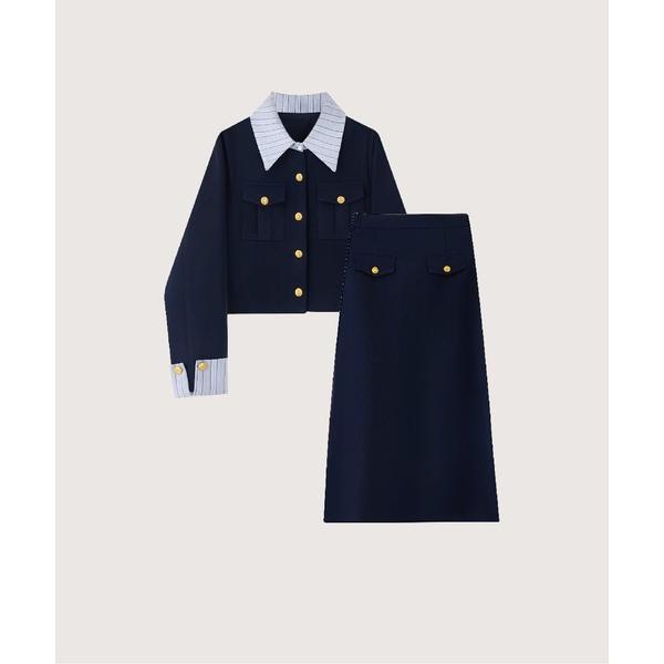 ZOZO問い合わせ番号:103627168ショップ:P L U M STORE，プラム ストアブランド:LA POMME petit，ラポミ・プチ商品名:Patchwork Long Skirt Set Upカテゴリ:ジャケット/アウター&...