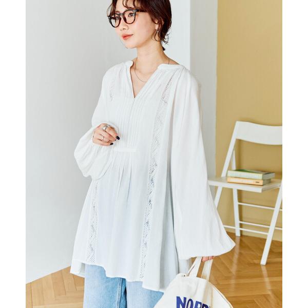 『タイムセール実施中』ZOZO問い合わせ番号:103628751ショップ:FREAK'S STORE，フリークスストアブランド:FREAK'S STORE，フリークスストア商品名:限定展開　インド レース ピンタック ロングスリーブ ブラウ...