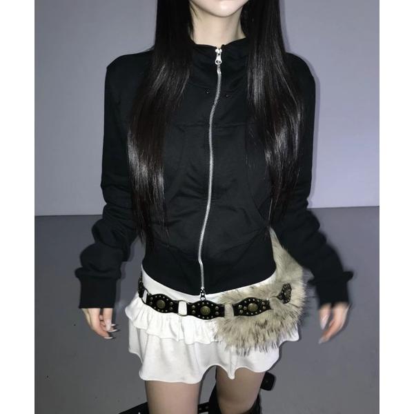 ZOZO問い合わせ番号:103629545ショップ:Auntie Rosa，アンティローザブランド:Y2K SYNAPSE FACTORY，ワイツーケー シナプスファクトリー商品名:【ポケット 】クロップド フーディーカテゴリ:トップス&g...