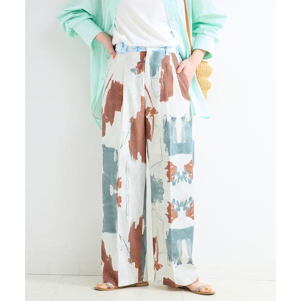 ZOZO問い合わせ番号:103638139ショップ:JOINT WORKS，ジョイントワークスブランド:B.C STOCK，ベーセーストック，Simplicite，サンプリシテ商品名:手洗い可 / FINEアートプリントバックゴムトラウザー...