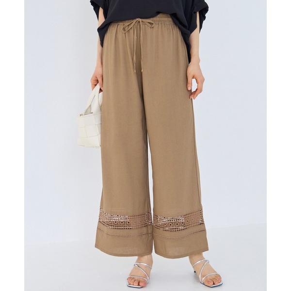 『タイムセール実施中』参考価格：5，720円発売時期：2023年05月コンディション：S（新品同様）タグ付きの未使用、または新品同様のアイテム付属品：タグ参考商品名：リネン混 レース切り替えイージーワイドパンツ参考品番：5333103【商品...