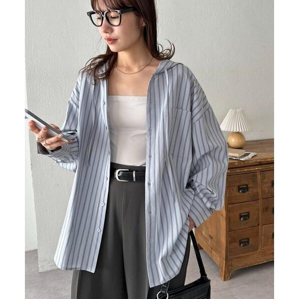 ZOZO問い合わせ番号:103664500ショップ:DISCOAT，ディスコートブランド:DISCOAT，ディスコート商品名:【Enlude】ストライプフードシャツ《ユニセックス》カテゴリ:トップス>シャツ/ブラウスブランド品番:DC...