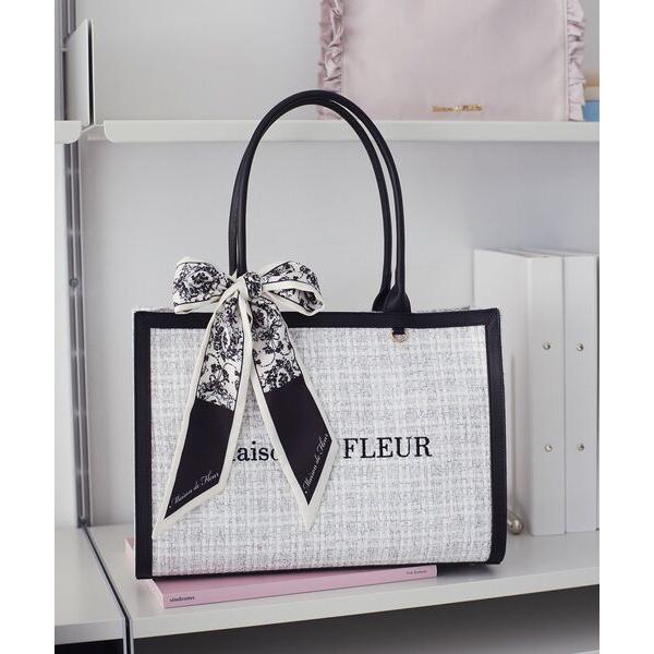 ZOZO問い合わせ番号:103664687ショップ:Maison de FLEUR，メゾン ド フルールブランド:Maison de FLEUR，メゾンドフルール商品名:スカーフ付きツイードスクエアトートバッグカテゴリ:バッグ>トート...