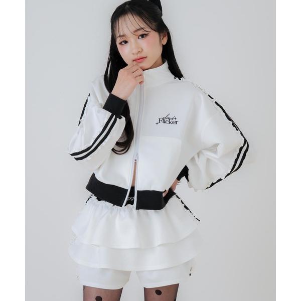 ZOZO問い合わせ番号:103665223ショップ:ANAP，アナップブランド:ANAP GiRL，アナップガール商品名:フリル ライン トラックジャケット × ティアード スカートカテゴリ:トップス>アンサンブルブランド品番:918...