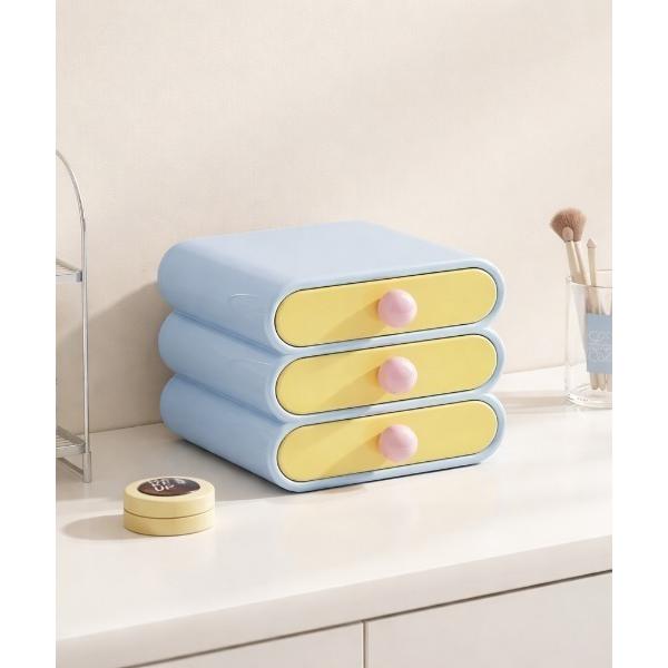 『セール実施中』ZOZO問い合わせ番号:103665522ショップ:Teem Store，チームストアブランド:pyornim，ピョルニム商品名:【26年春夏新作】ウェーブデザインパステル3段引き出し収納カテゴリ:インテリア>収納グッ...