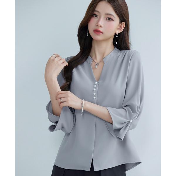 ZOZO問い合わせ番号:103666028ショップ:SAISON DE PAPILLON，セゾン ド パピヨンブランド:SAISON DE PAPILLON，セゾンドパピヨン商品名:【2026SS新作】レディース ブラウス パール きれいめ...