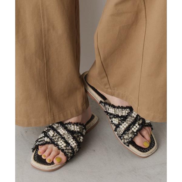 ZOZO問い合わせ番号:103666122ショップ:YARD PLUS/AUNT MARIE'S，ヤードプリュス/アントマリーズブランド:Unitage，ユニテージ商品名:パールフリンジサンダルカテゴリ:シューズ>サンダルブランド品番...