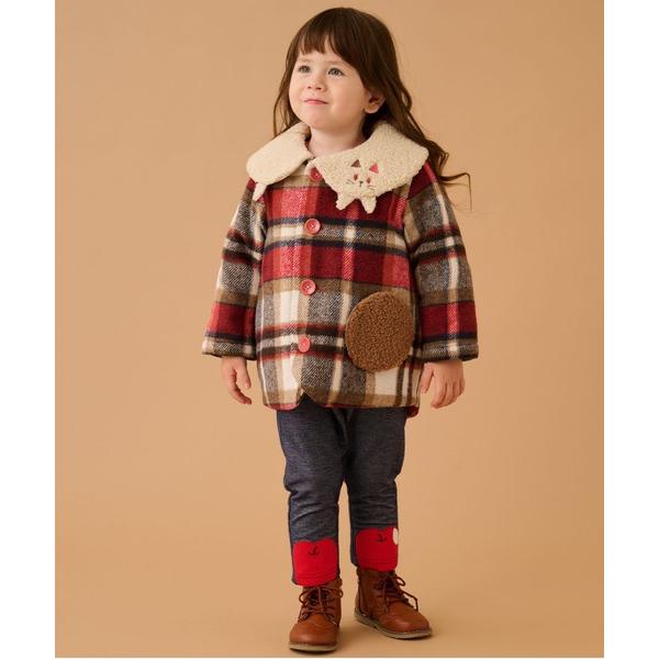 ZOZO問い合わせ番号:103666137ショップ:sense of wonder，センスオブワンダーブランド:baby cheer，ベイビーチアー商品名:ネコ衿チェックコートカテゴリ:ジャケット/アウター>ノーカラーコートブランド品...