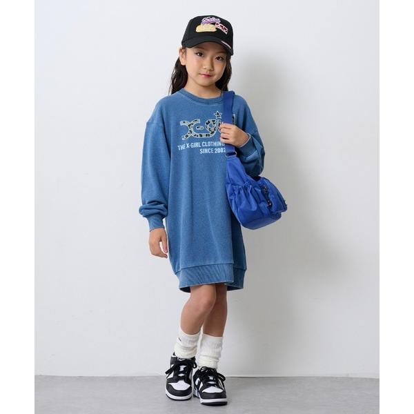 ZOZO問い合わせ番号:103666155ショップ:X-girl Stages，エックスガール ステージスブランド:X-girl Stages，エックスガールステージス商品名:デニム裏毛ワンピースカテゴリ:ワンピース/ドレス>ワンピー...