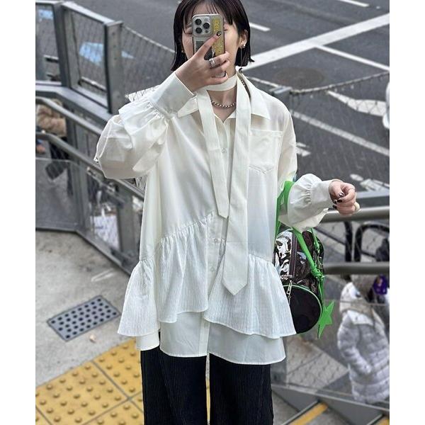 ZOZO問い合わせ番号:103666506ショップ:CIAOPANIC，チャオパニックブランド:CIAOPANIC，チャオパニック商品名:ネクタイ付きティアードチュニックシャツワンピースカテゴリ:トップス>シャツ/ブラウスブランド品番...