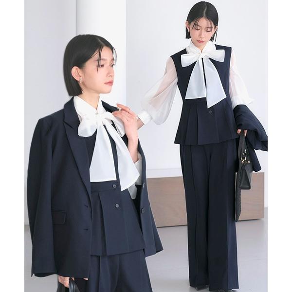 ZOZO問い合わせ番号:103668016ショップ:RUIRUE BOUTIQUE，ルイルエブティックブランド:RUIRUE BOUTIQUE，ルイルエブティック商品名:ストレッチ ｜ 【３点】 ピークドラペルジャケット ＆ ペプラムジレ ...