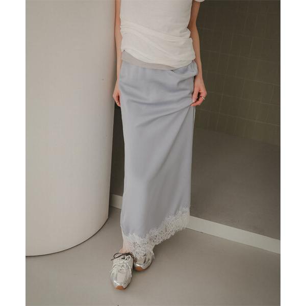 『タイムセール実施中』ZOZO問い合わせ番号:103668683ショップ:kobelettuce，コウベレタスブランド:KOBE LETTUCE，コウベレタス商品名:選べる2タイプミディorロング裾レースサテンスカートカテゴリ:スカート&g...