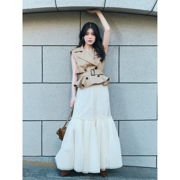 ZOZO問い合わせ番号:103676937ショップ:SNIDEL，スナイデルブランド:SNIDEL，スナイデル商品名:トレンチチュールセットドレスカテゴリ:ワンピース/ドレス>ワンピースブランド品番:SWFO261148素材:GRY:...