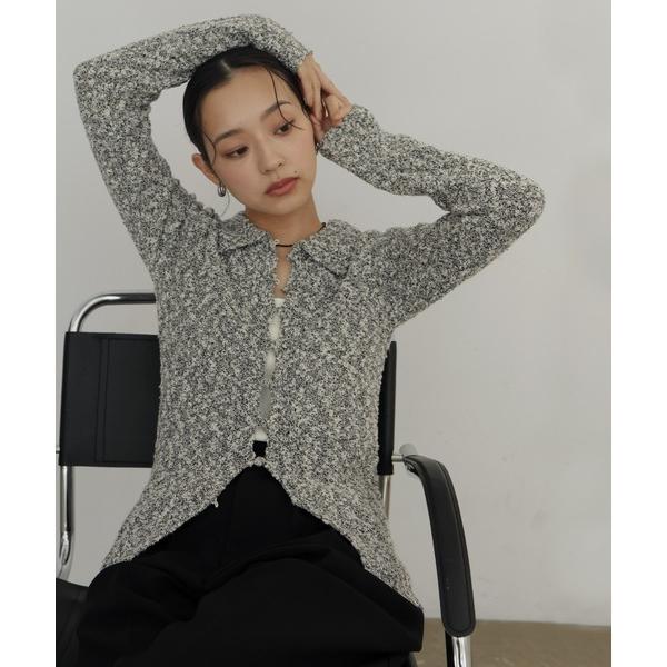 ZOZO問い合わせ番号:103692609ショップ:LIAN，リアンブランド:hellam，へラム商品名:MIXヤーンポロニットカーディガンカテゴリ:トップス>ニット/セーターブランド品番:243-821F1669素材:綿　69%　ナ...