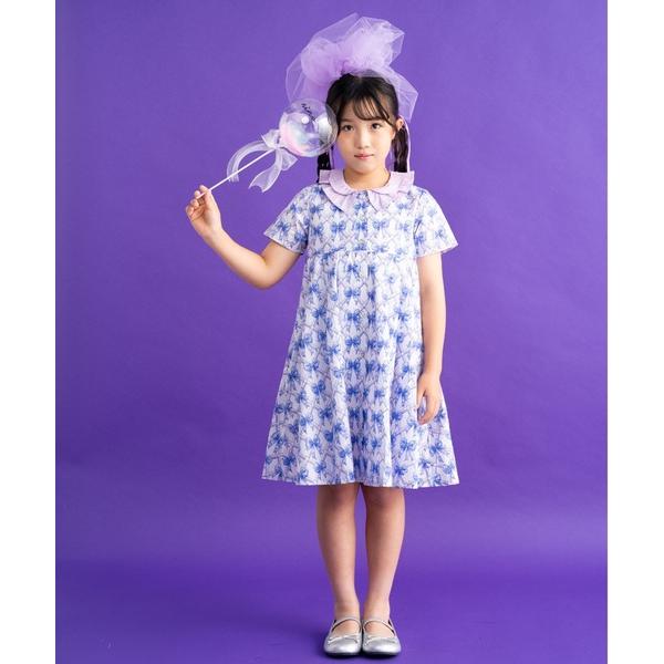 ZOZO問い合わせ番号:103704103ショップ:Wonder apartment，ワンダーアパートメントブランド:nino，ニノ商品名:リボン＆フラワープリント　前明きワンピースカテゴリ:ワンピース/ドレス>ワンピースブランド品番...