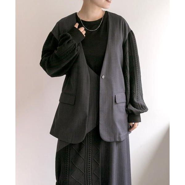 『タイムセール実施中』参考価格：24，200円発売時期：2024年10月コンディション：A（使用感なし）数回使用した程度で使用感が感じられないアイテム参考商品名：《手洗い可》ニットスリーブジャケット【SUM1 STYLE(スミスタイル)】参...