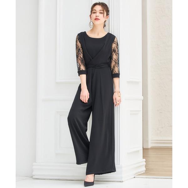 『タイムセール実施中』参考価格：9，990円発売時期：2022年04月コンディション：B（目立つ使用感なし）使用感が少ない、または気にならないアイテム前身頃：ひきつれ参考商品名：パーティー 結婚式 ジャンプスーツ パンツドレス レース袖 オ...