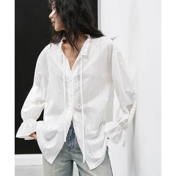 ZOZO問い合わせ番号:103740972ショップ:chuclla，チュクラブランド:EIGHTHMONTH，エイスマンス，Fano Studios，ファノ ストゥディオズ商品名:エンブロイダリーフリルネックブラウス EM26s041【EI...