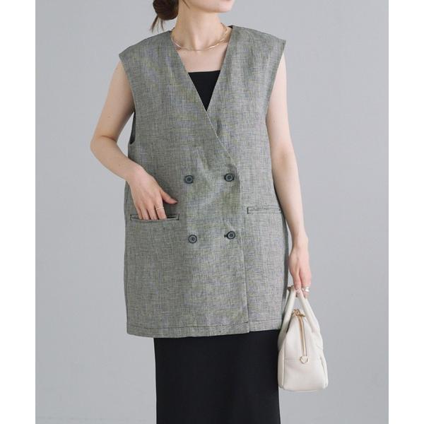 『タイムセール実施中』参考価格：14，300円発売時期：2025年07月コンディション：A（使用感なし）数回使用した程度で使用感が感じられないアイテム参考商品名：リネン ダブルデザイン ジレベスト参考品番：0251070170【商品に関する...