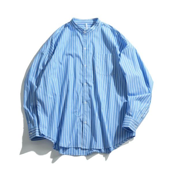 参考価格：4，950円発売時期：2022年02月コンディション：C（やや使用感あり）使用感があり、やや気になる傷や汚れがあるアイテム首周り：汚れ参考商品名：ブロードビッグ 無地 ストライプ バンドカラーシャツ参考品番：322403H/322...