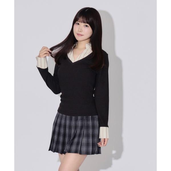 ZOZO問い合わせ番号:103776784ショップ:WANT SLIP，ウォント スリップブランド:ALLuRing ChaRm，アリュリングチャーム，WANT SLIP，ウォント スリップ商品名:Layered Check Rib V-N...